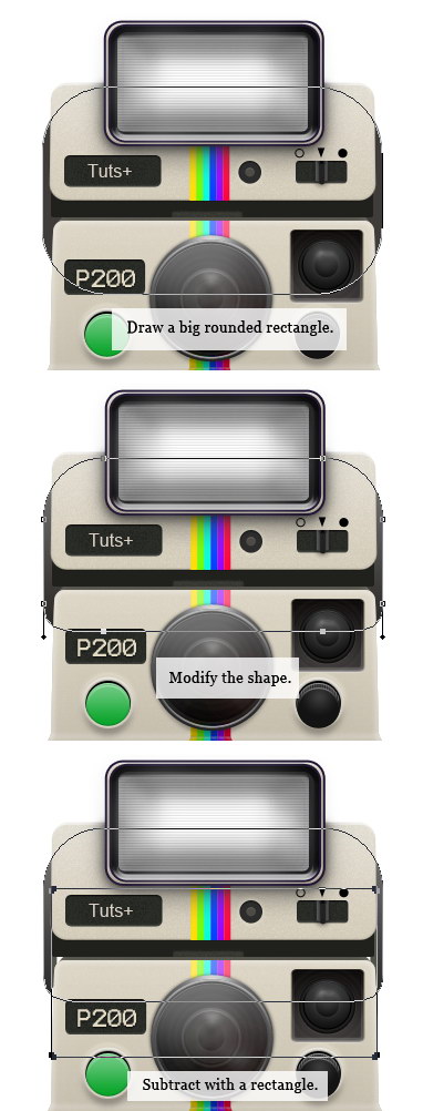 How to Draw a Vintage Polaroid Camera Icon
